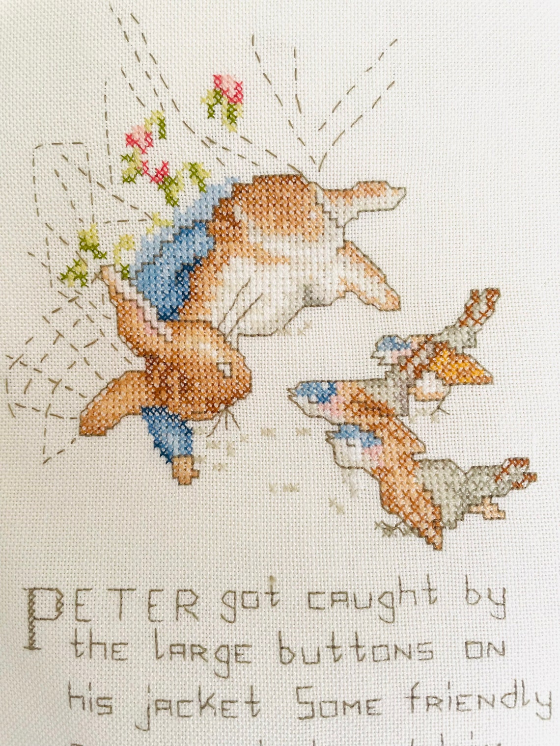 Peter Rabbit Handmade Cross Stitch Small Cross Stitch Beatrix Potter ...