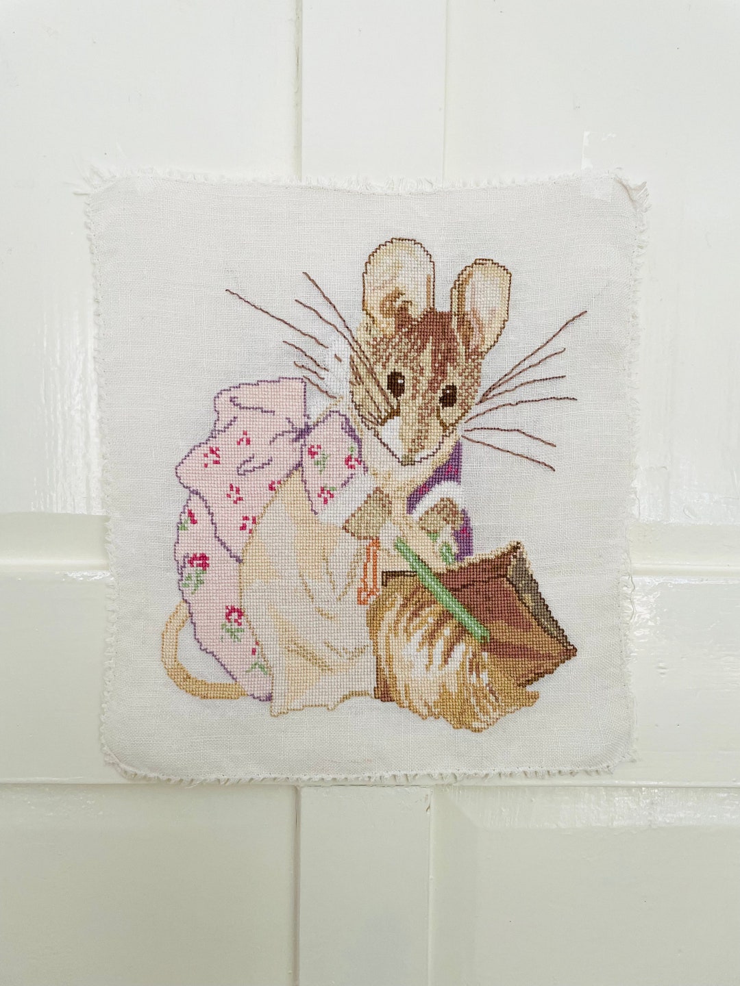 Beatrix Potter Handmade Cross Stitch Hunka Munka Nursery Decor Ready to ...