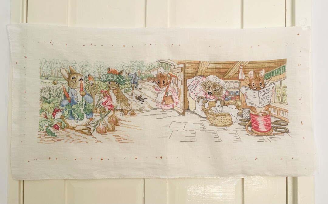 Peter Rabbit Handmade Cross Stitch Embroidery Beatrix Potter Nursery ...