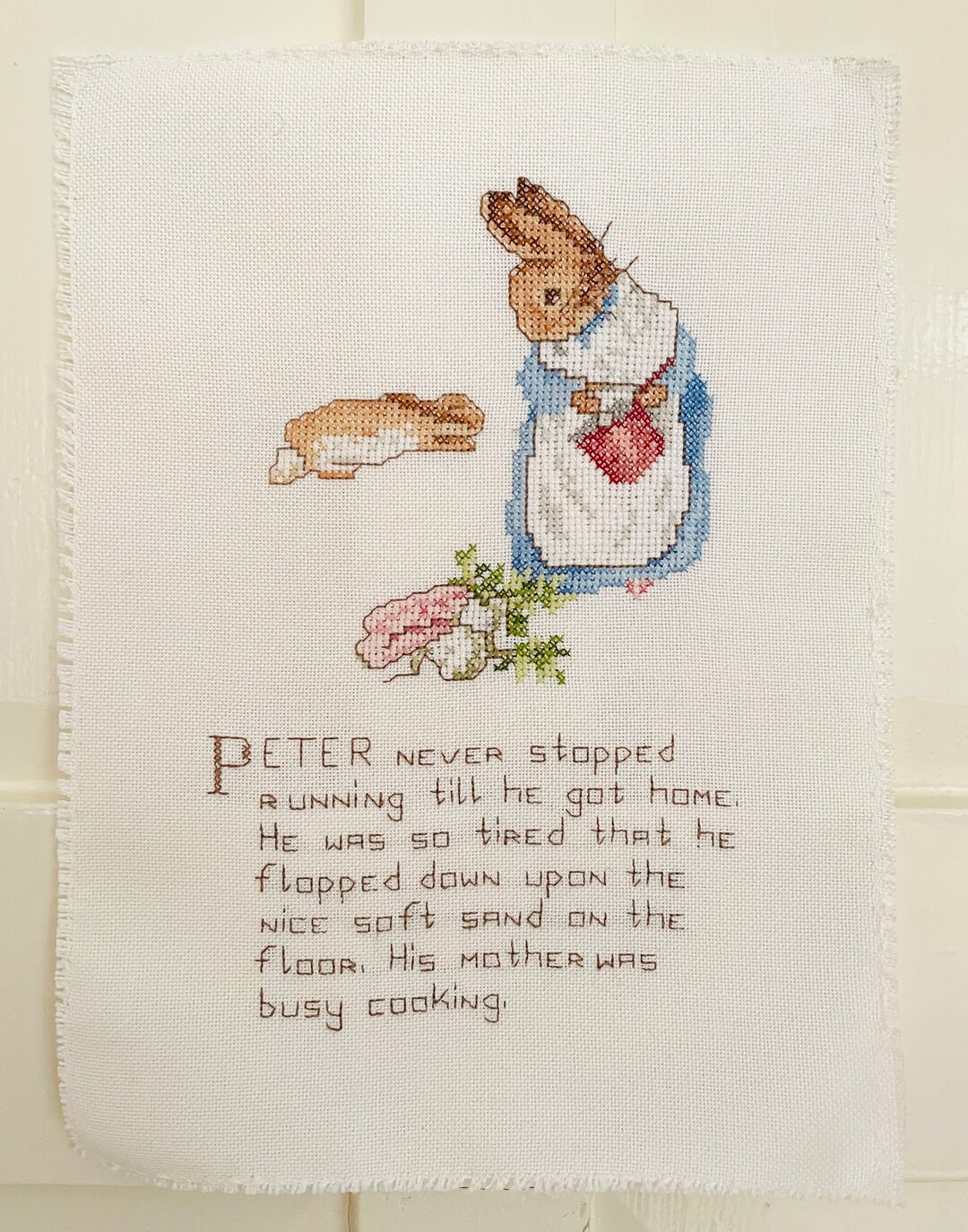 Peter Rabbit Handmade Cross Stitch Small Cross Stitch Beatrix Potter ...