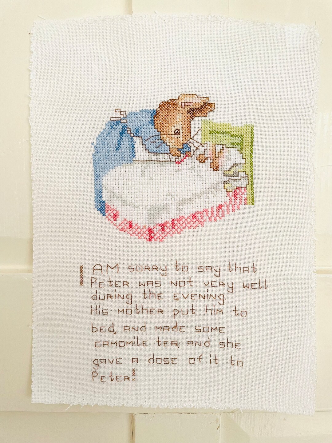 Peter Rabbit Handmade Cross Stitch Small Cross Stitch Beatrix Potter ...