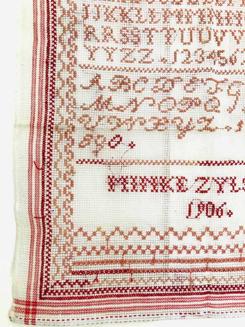 Antique Sampler Dutch Samplers 1906 Set of Two Cross Stitch - Etsy