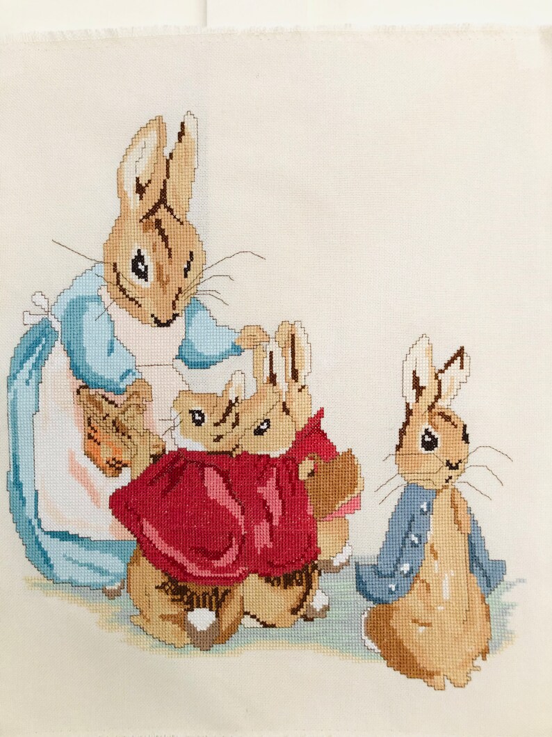 Handmade Peter Rabbit Cross Stitch Beatrix Potter Finished - Etsy