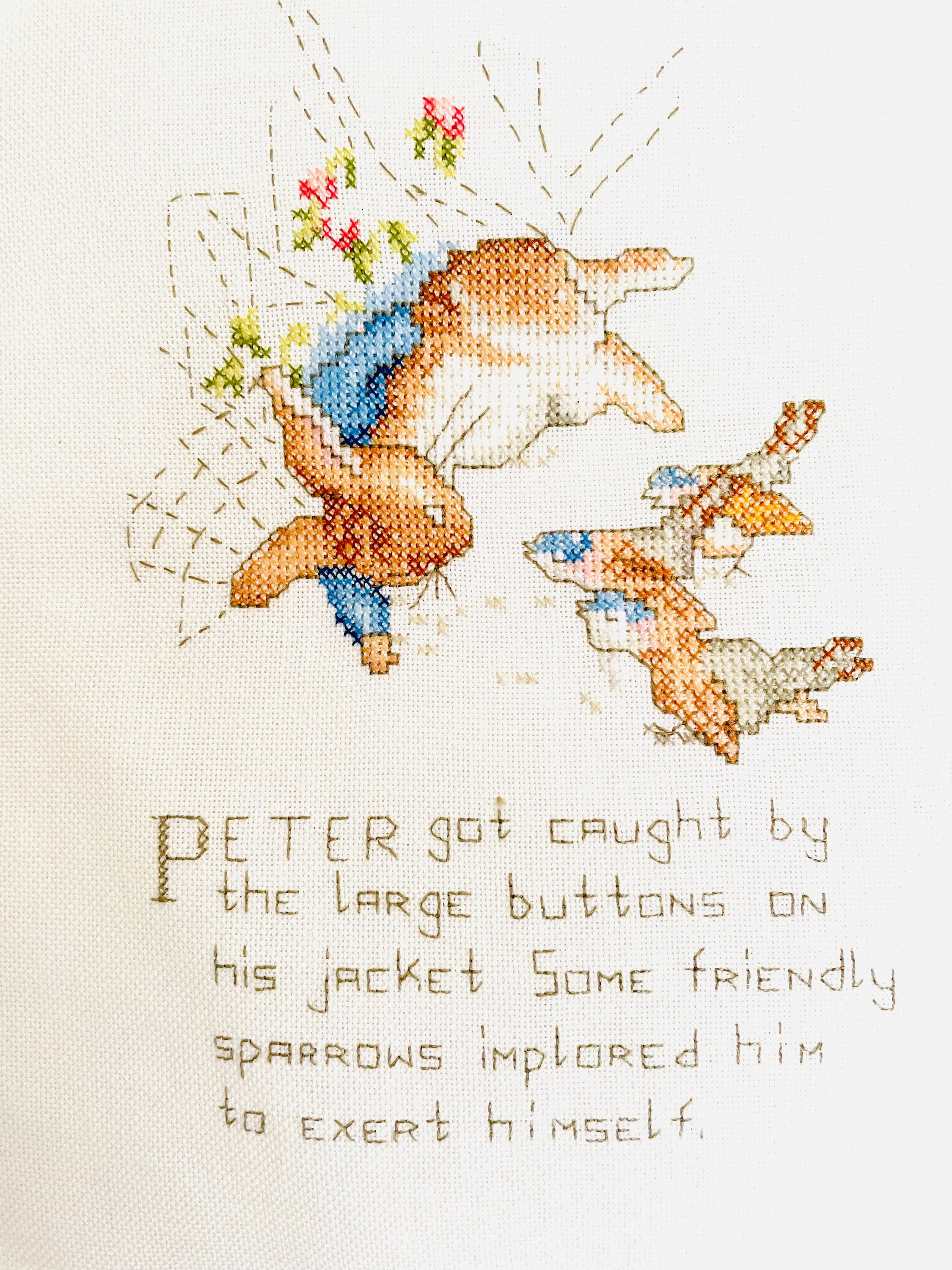 Peter Rabbit Handmade Cross Stitch Small Cross Stitch Beatrix Potter ...