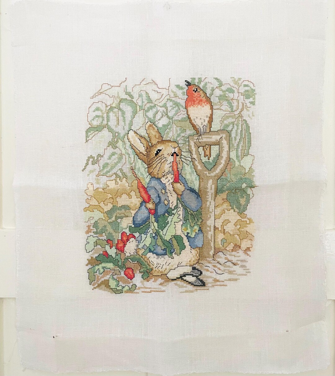 Handmade Peter Rabbit Cross Stitch Beatrix Potter Handmade Embroidery ...