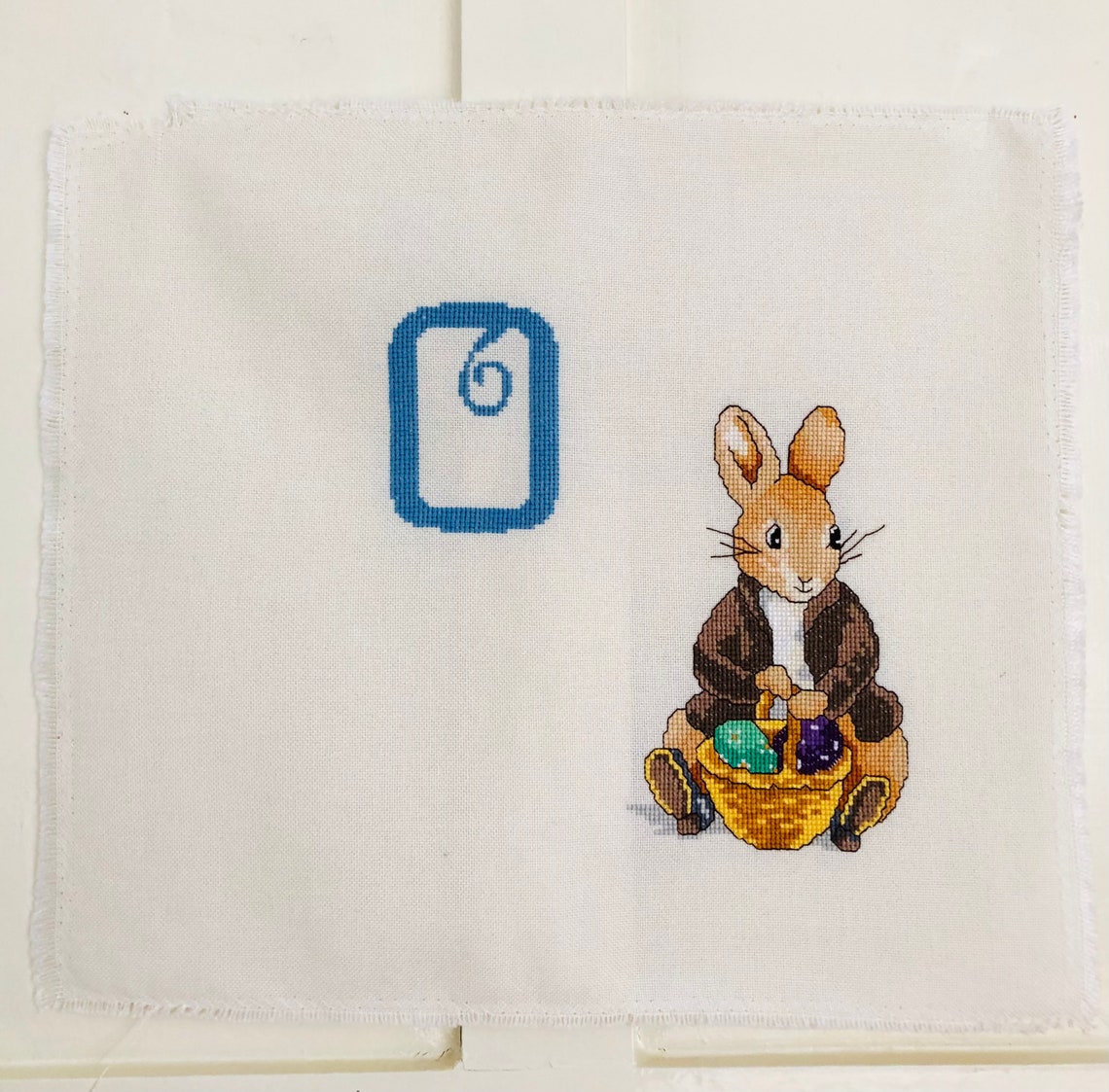 Handmade Crossstitch Peter Rabbit ABC Letter O Beatrix Potter Nursery ...