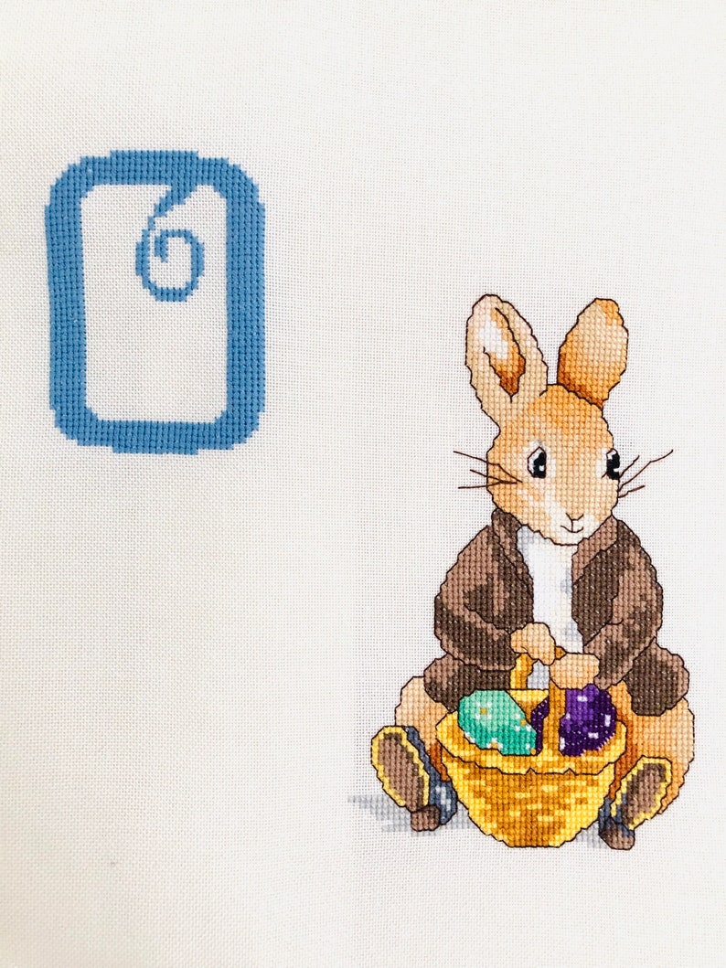 Handmade Crossstitch Peter Rabbit ABC Letter O Beatrix Potter - Etsy