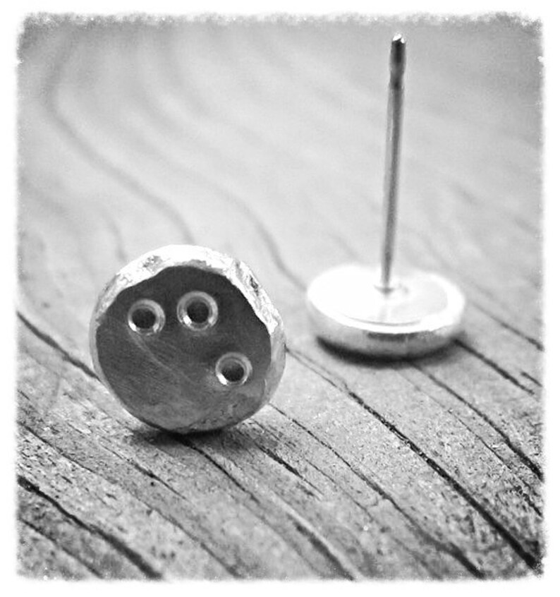 Modern Silver Posts, Organic Silver Pebble Studs - Etsy
