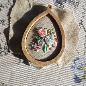 NEW 2.5 Unfinished Tear-drop Frame for Hand Embroidery/textile Artwork for a Pendant,unique ...