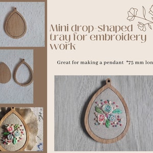 NEW 2.5 Unfinished Tear-drop Frame for Hand Embroidery/textile Artwork ...