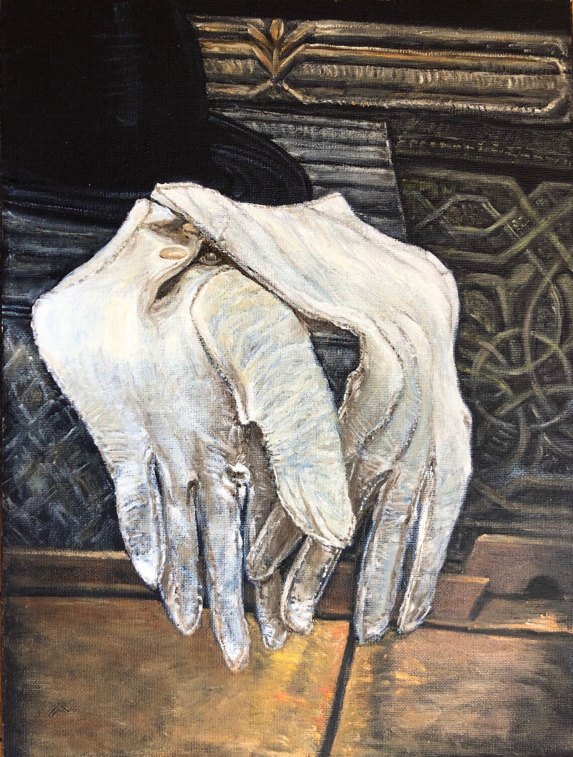 The Gloves Original Oil Painting-impressionistic Art Work contemporary ...