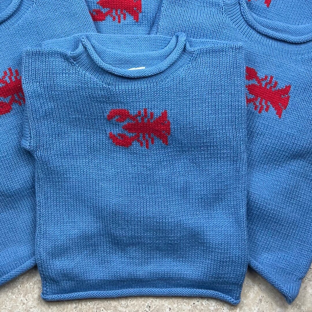 Lobster Sweater, Maine Sweater, Baby Sweater, Sea Creature Sweater ...