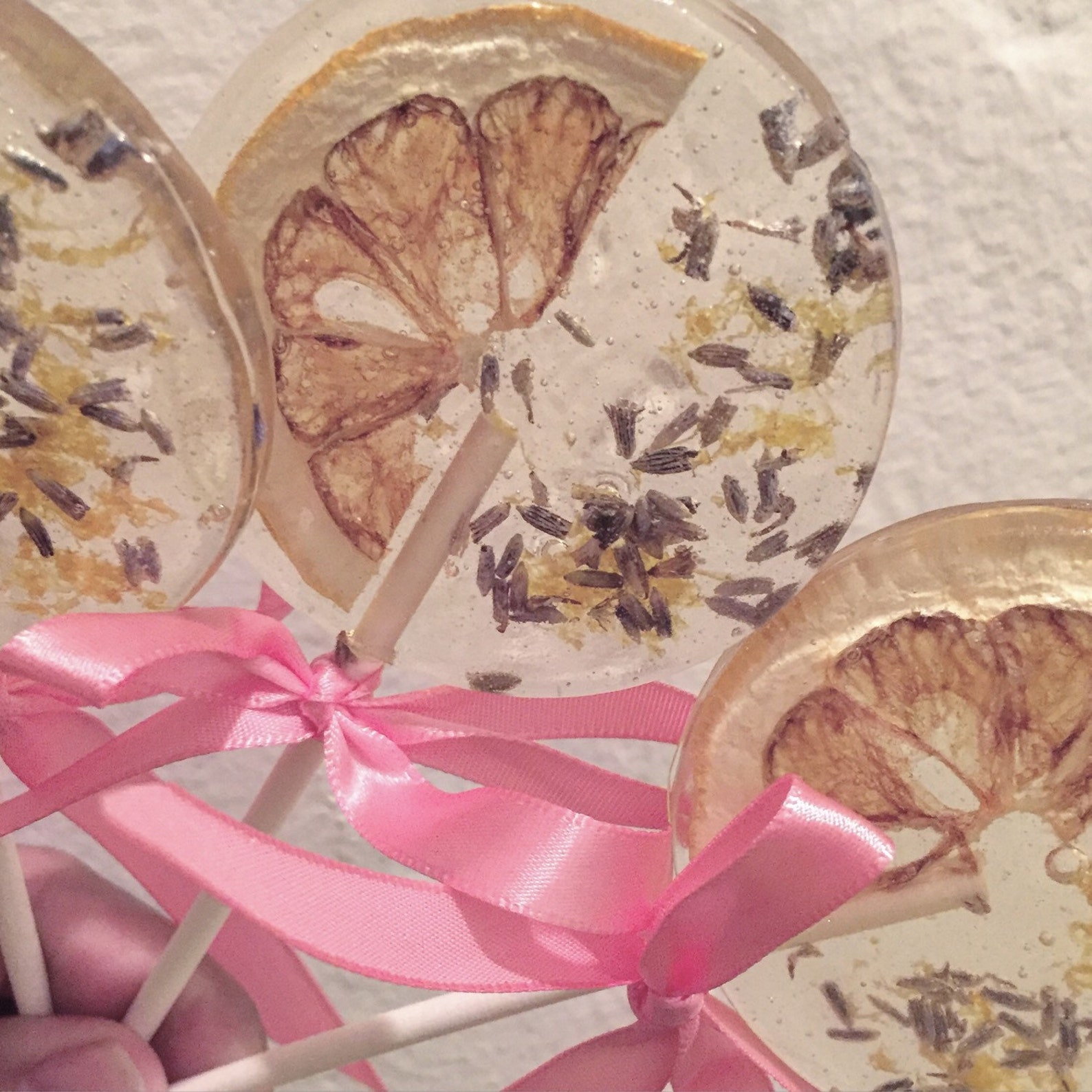 3 Natural Lemon and Lavender Lollipops - Etsy