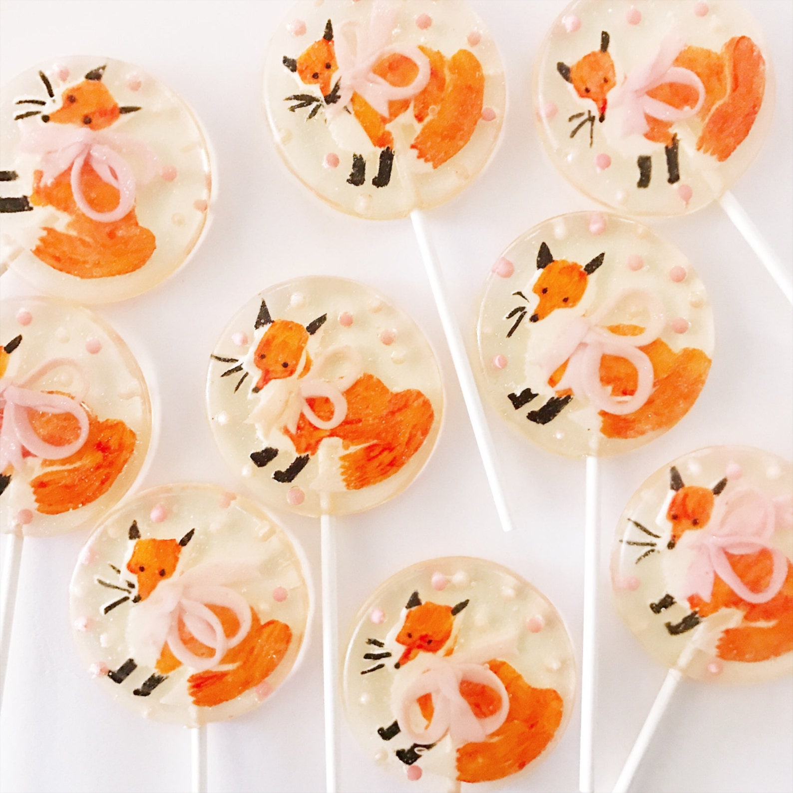 3 Fancy Fox Birthday Celebration Party Favors Lollipops | Etsy