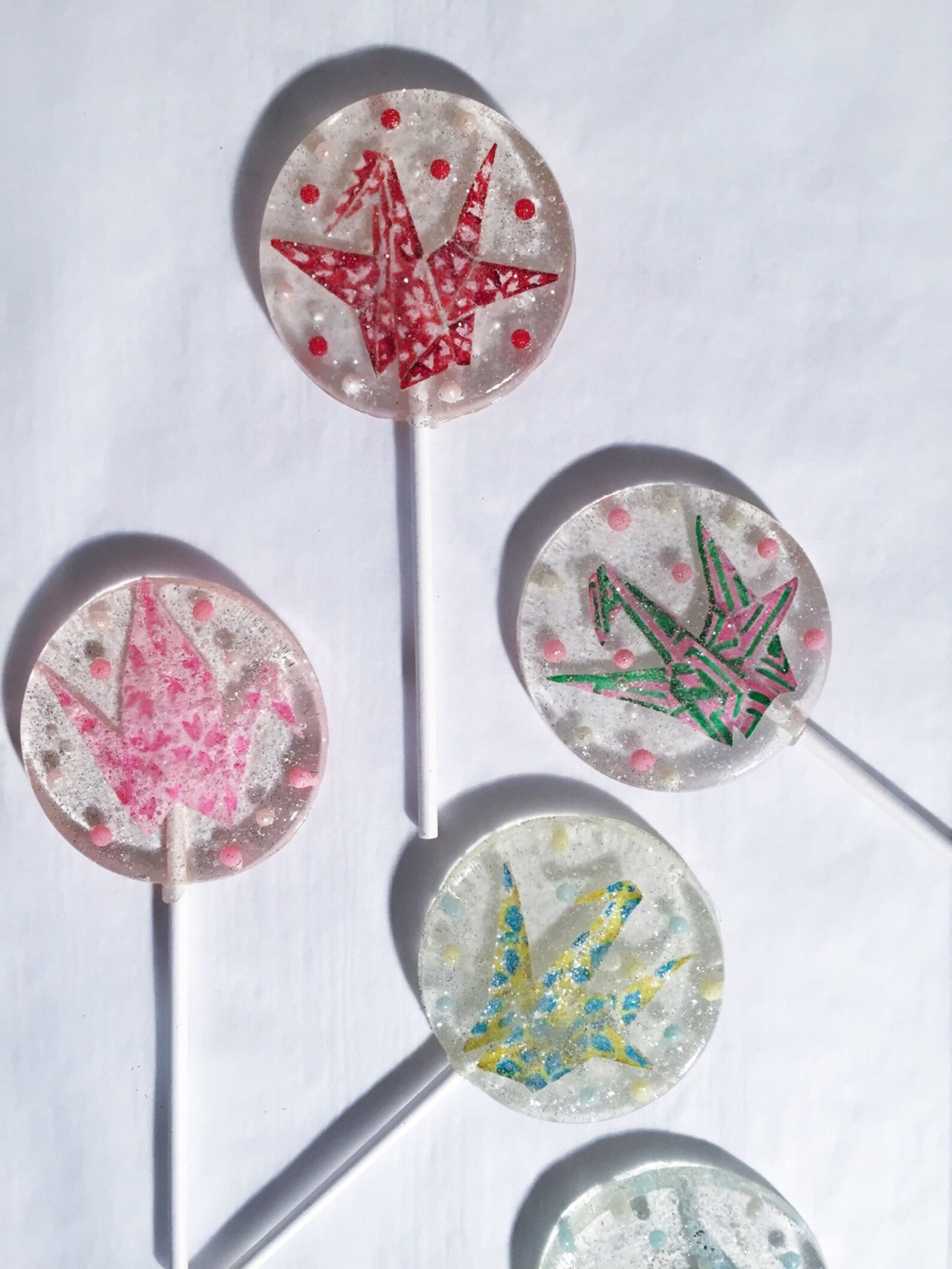 3 Pear Flavored Origami Paper Crane Lollipops - Etsy