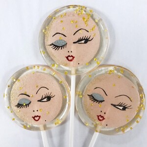 3 Winking Pink Full Moon Rose Marshmallow Wedding Party Favors ...