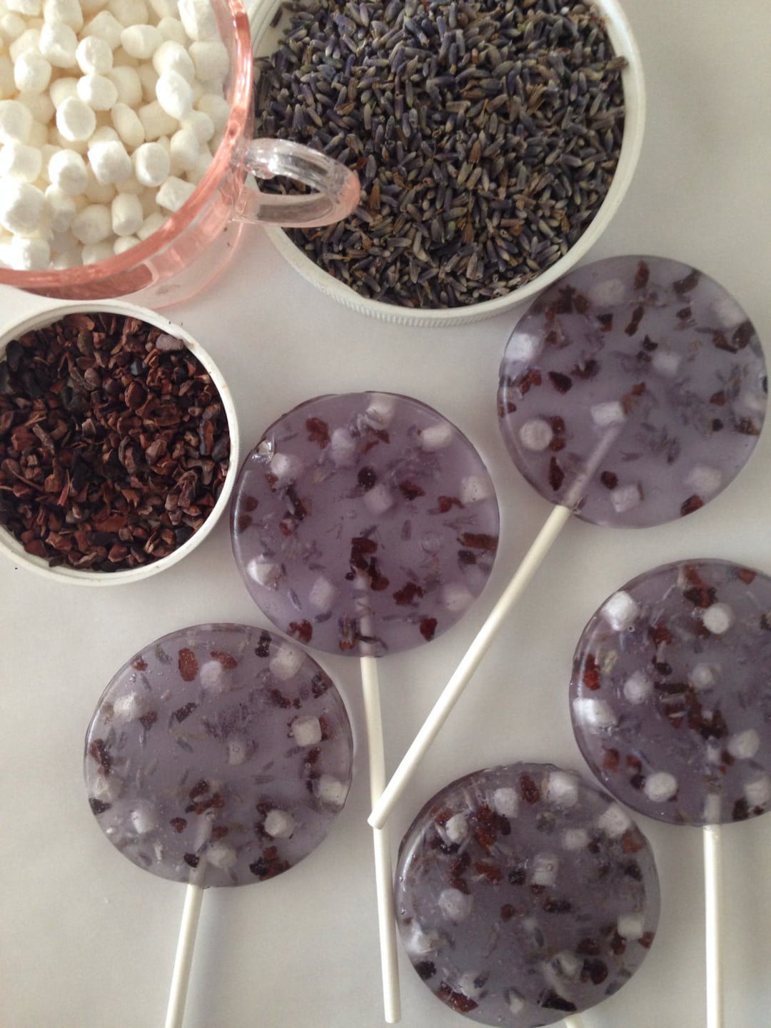 3 Natural Lavender and Marshmallow Flavored Lollipops With Lavender ...