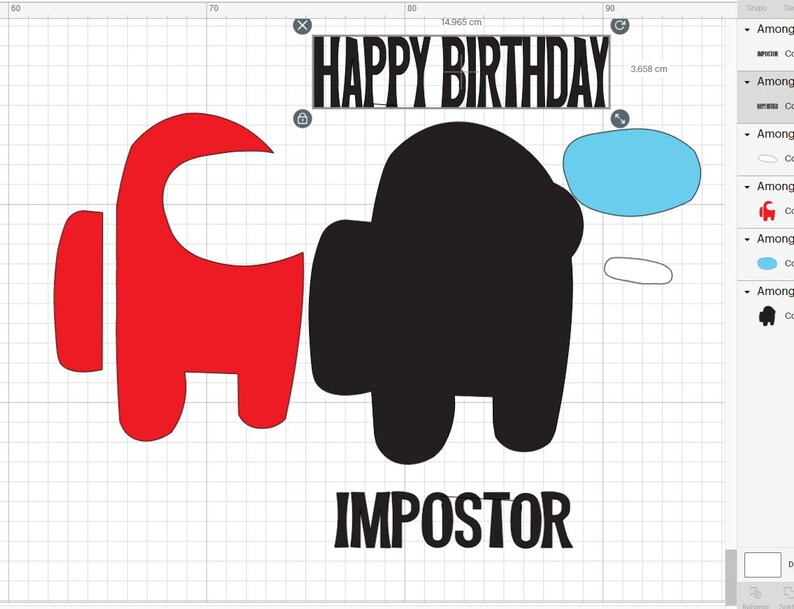 Among Us Svg + Among Us Birthday Pdf + DXF + Eps - Cricut Cut File ...