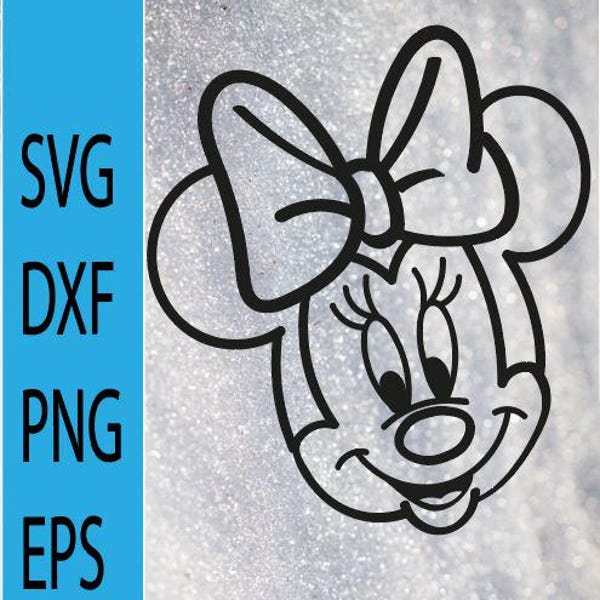 Minnie Outline Svg - Etsy