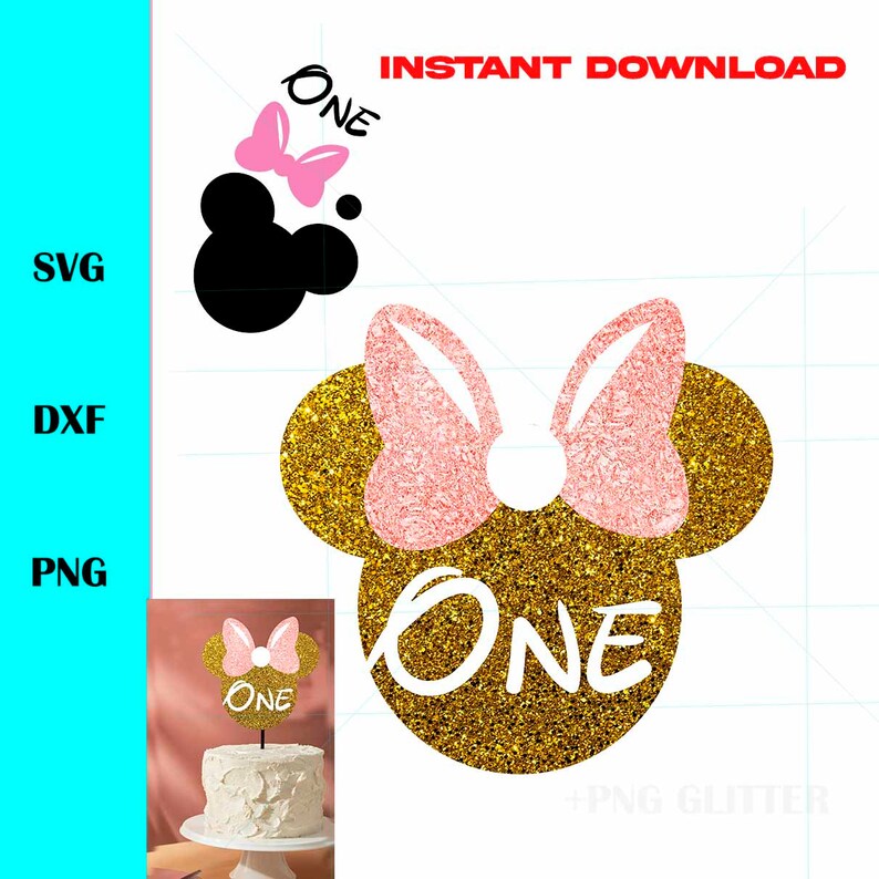Minnie Mouse Gold Topper Svg, Topper, Sublimation Etc - Etsy