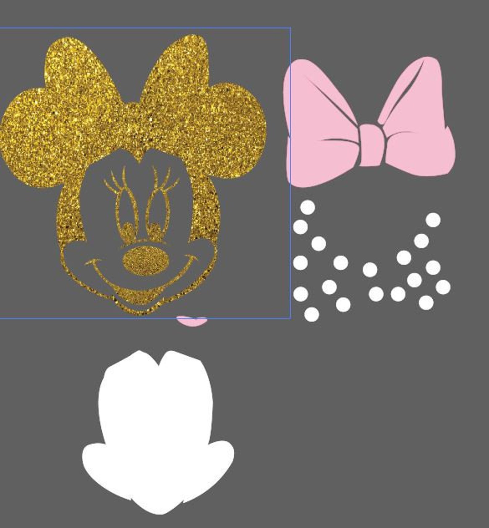 Minnie Mouse Svg, Png Minnie Gold Glitter, Cabeza De Minnie, Cricut Cut ...