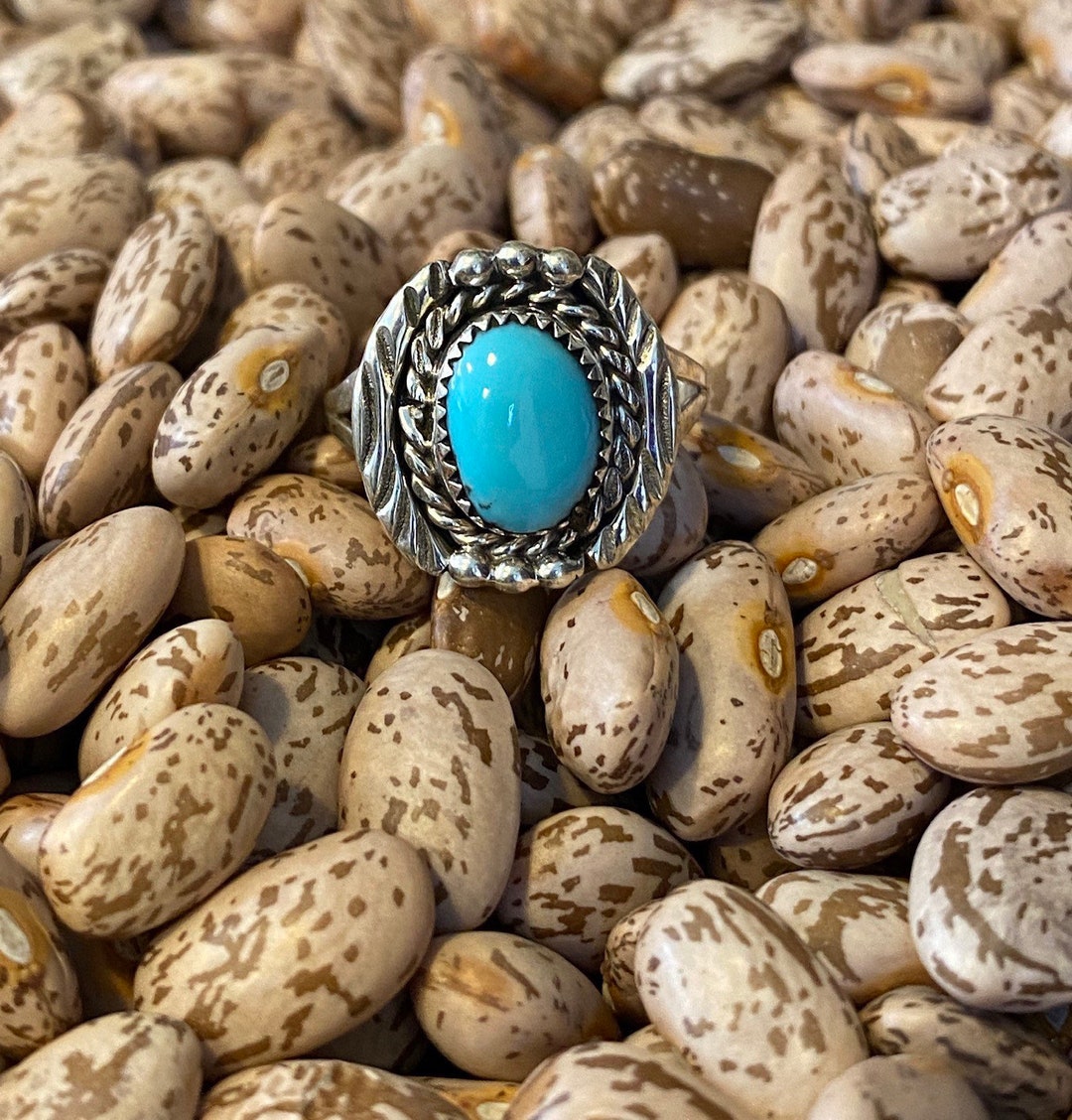 Real Navajo Turquoise Ring, Native American Handmade Jewelry, Sterling ...