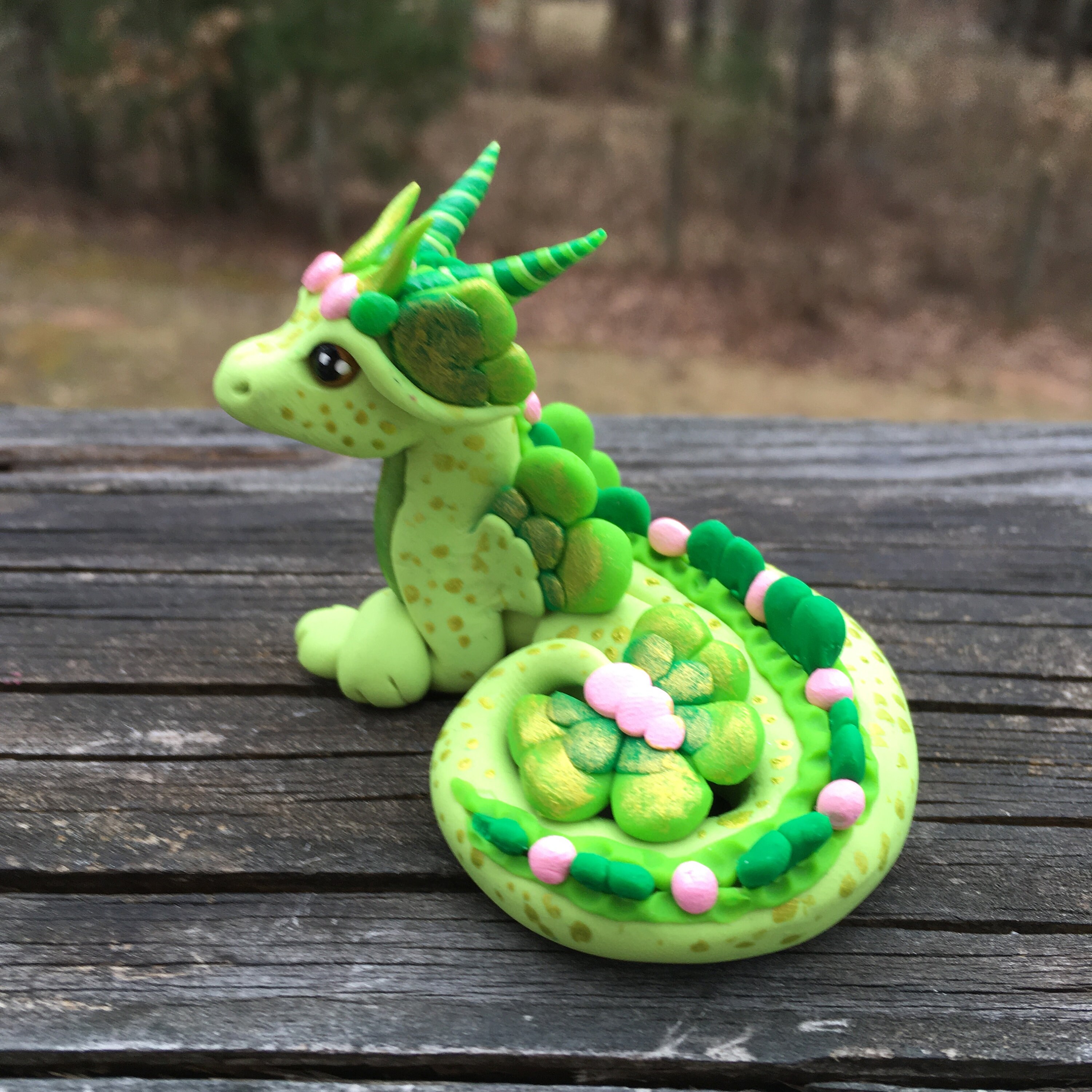 MADE TO ORDER: Lucky Clover Dragon Sculpture | Etsy