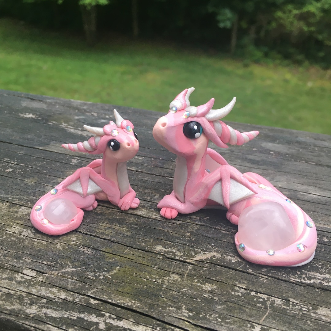 Rose Quartz Dragon Sculptures - Etsy