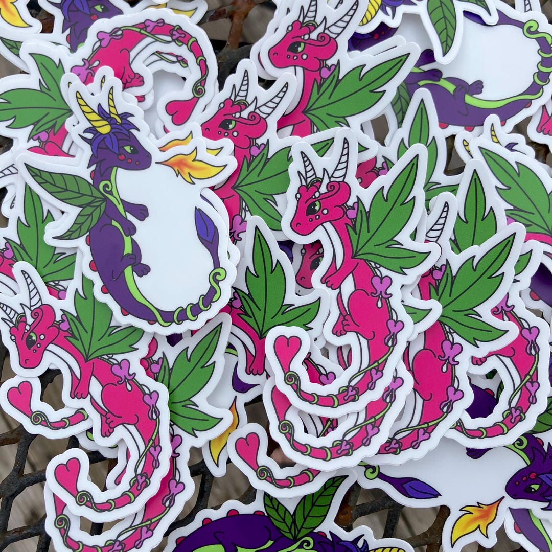 Flower Dragon Vinyl Sticker - Etsy