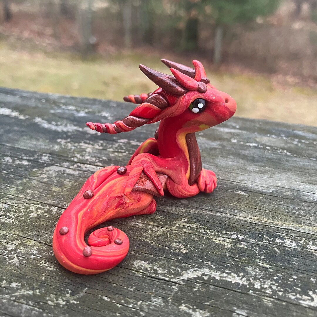 Red and Bronze Dragon Sculpture - Etsy