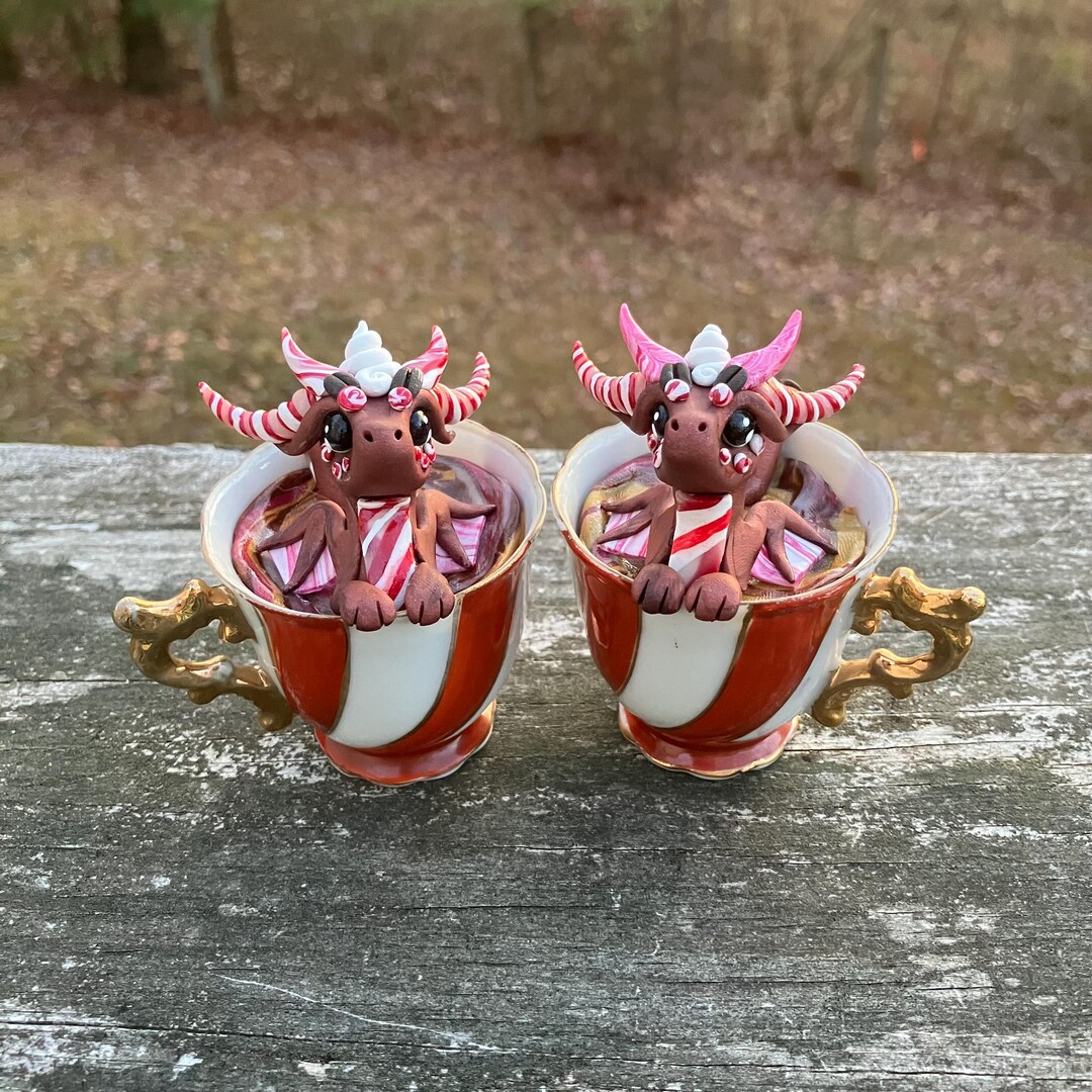 Peppermint Mocha Dragon Sculptures - Etsy