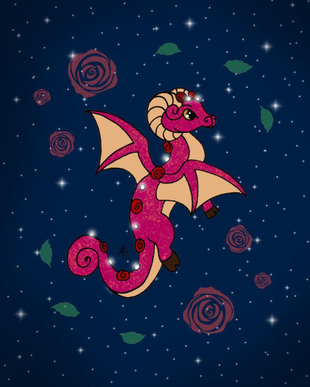 Zodiac Dragon Art Prints - Fire & Earth Signs - Etsy