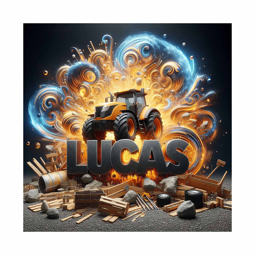 Digital Download Custom Name Tractor Theme Digital Download - Etsy