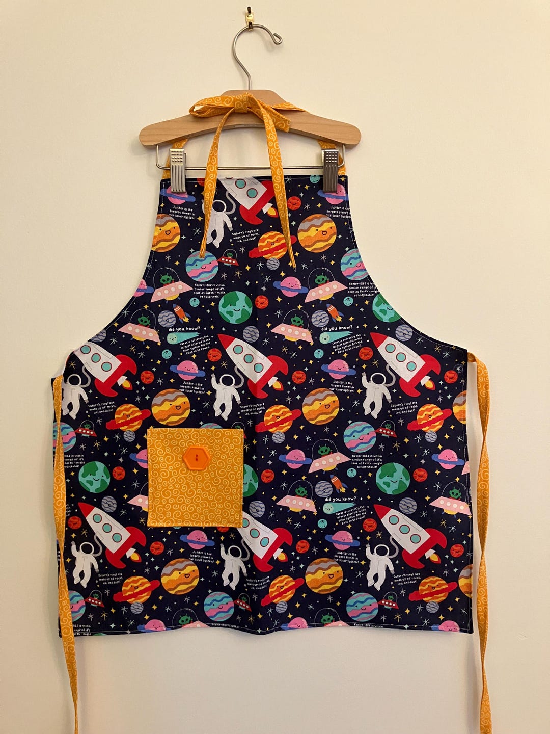 Child Apron in Space Rockets Print Designed for Cooking, Baking and ...