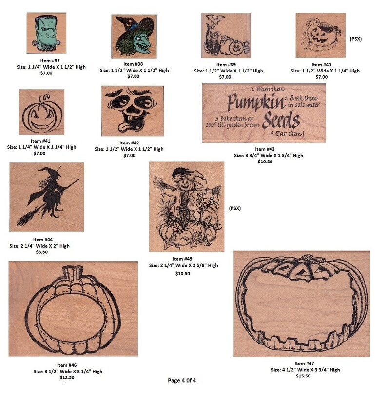 Halloween Rubber Stamp Collection - Etsy