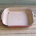 Enamel Cake Pan, Vintage Tan / Beige With Red Trim Enamelware Pan - Etsy