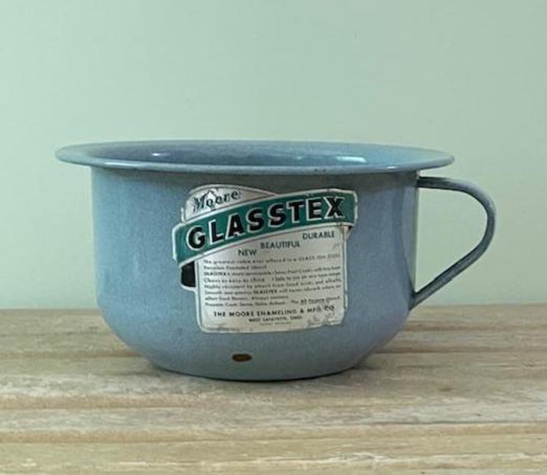 Vintage Blue Gray Enamel Child Potty Chair Pot, Moore Glasstex, Moore ...