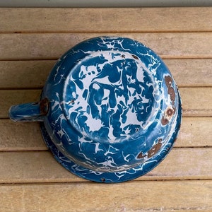 Vintage Enamel Potty Chair Pot, Blue Swirl Enamelware - Etsy