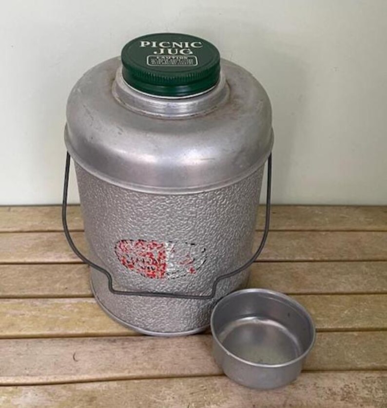 Vintage Picnic Jug Aluminum Thermos With Cup - Etsy