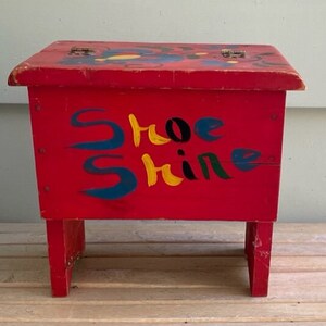 Vintage Shoe Shine Box Shoe Shine Stool With Storage - Etsy
