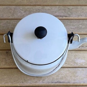 Vintage Small Enamel Tea Pot - Etsy