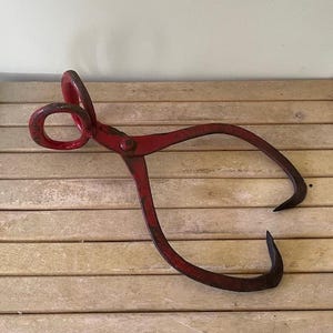 Vintage Iron Ice Block Tongs, Iron Log Grabbers Tongs Painted Red - Etsy