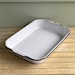 Vintage Enamel Cake Pan, White With Black Trim Enamelware Baking Pan - Etsy