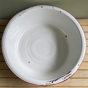 Vintage Enamel Wash Basin, Vintage Farm Basin - Etsy