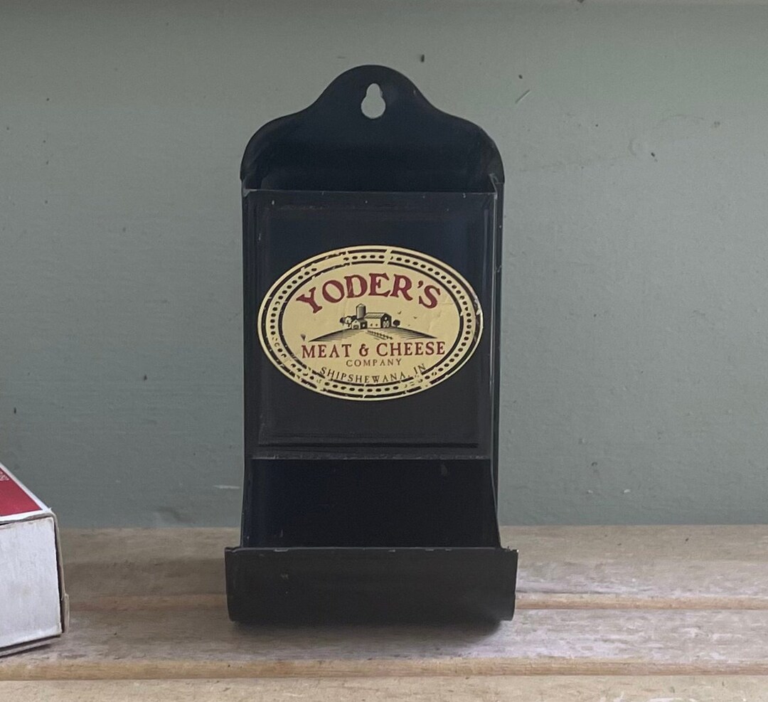 Advertising Kitchen Match Box Holder, Yoder's Meat and Cheese Company ...
