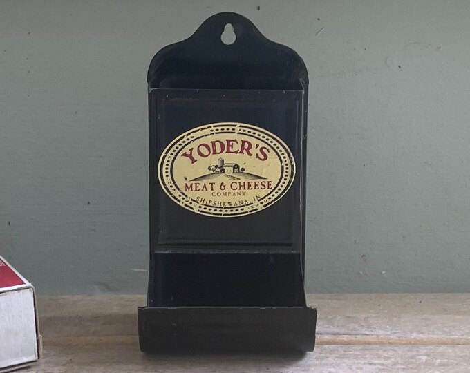 Advertising Kitchen Match Box Holder, Yoder's Meat and Cheese Company ...