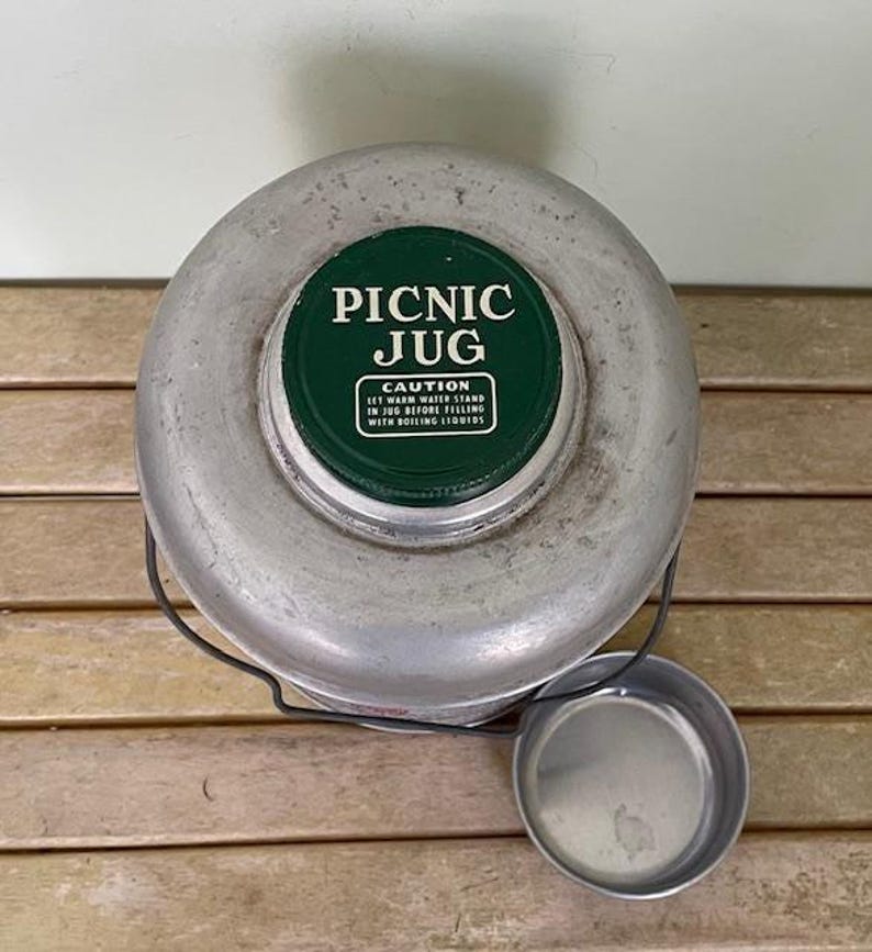 Vintage Picnic Jug Aluminum Thermos With Cup - Etsy
