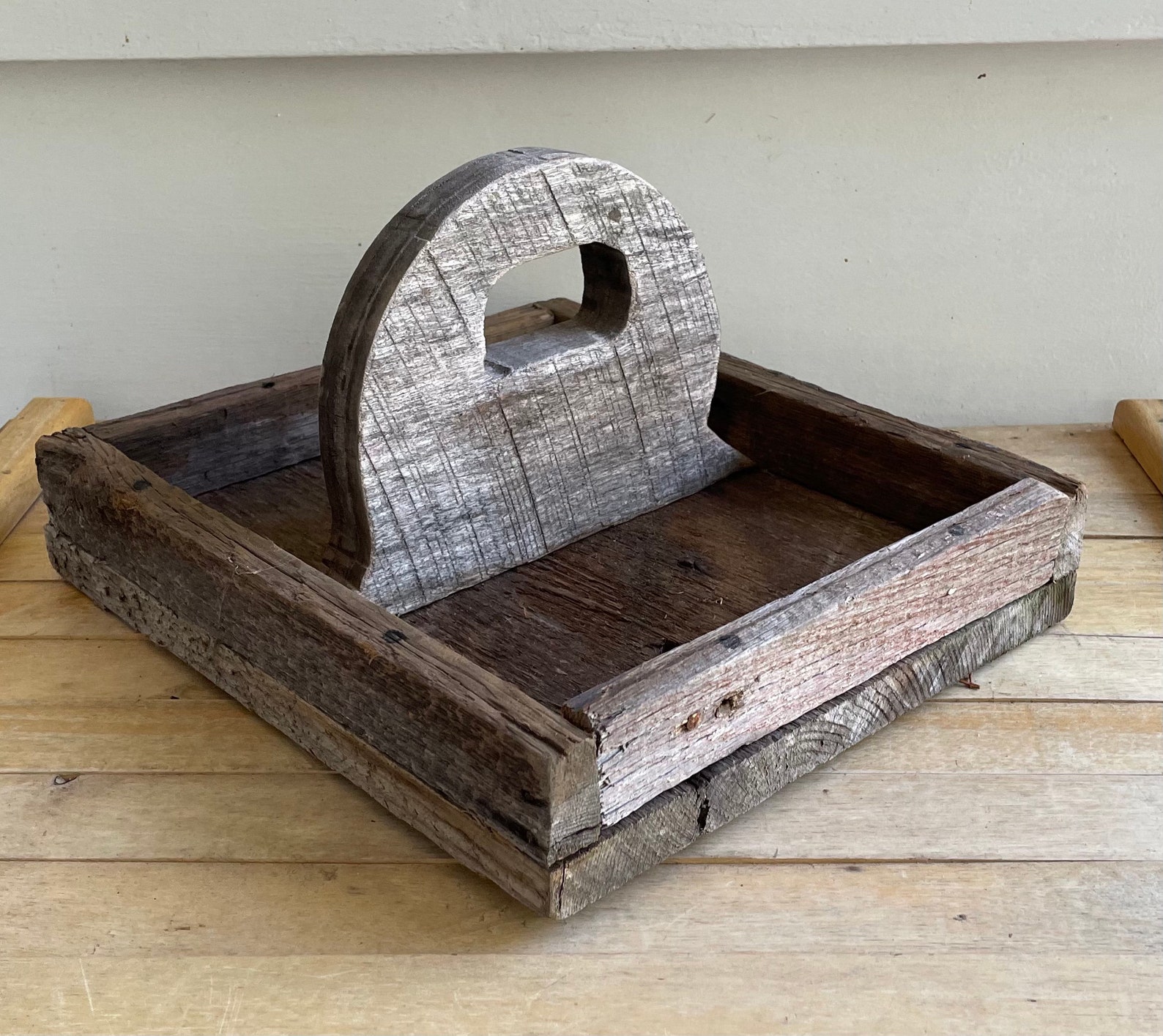 Divided Wood Cubby Box With Handle Vintage Storage | Etsy