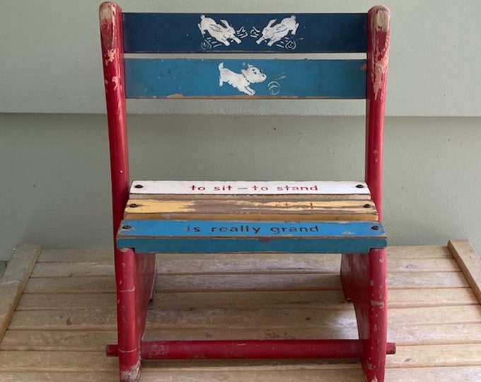 Child's Chair and Step Stool Combination, Vintage Child Seating - Etsy