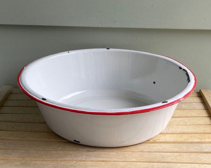 Vintage Enamel Wash Basin, Vintage Farm Basin - Etsy